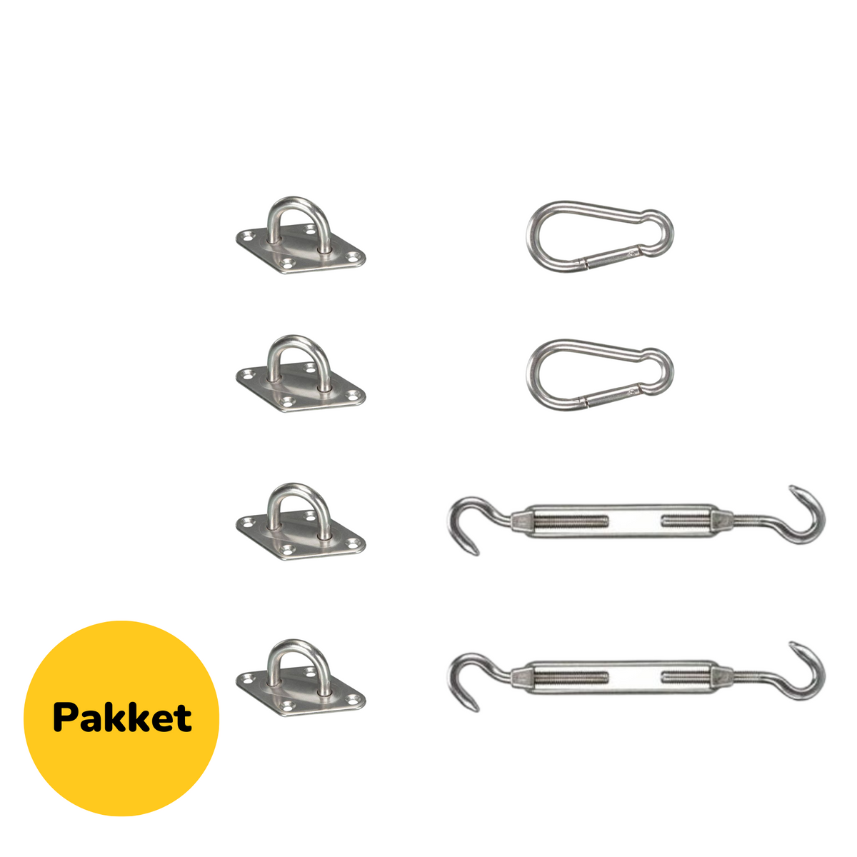 RVS bevestiging set 4 hoeken, 4 muren – Sundo